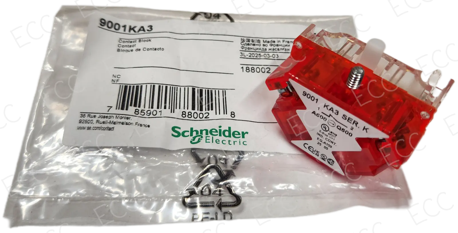 9001KA3 Schneider Electric Contact Block – East Coast Compactor, Corp.